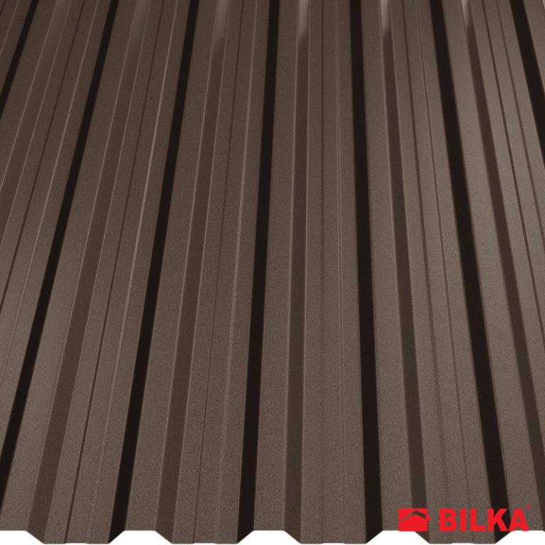 Tablă cutată T18, culoare RAL 8019, maro închis, finisaj mat (Bilka ...